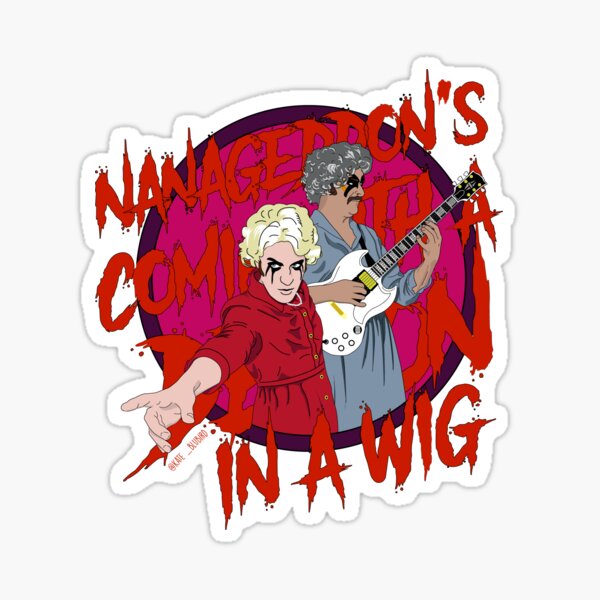 "The Mighty Boosh Nanageddon black background" Sticker for Sale by ...