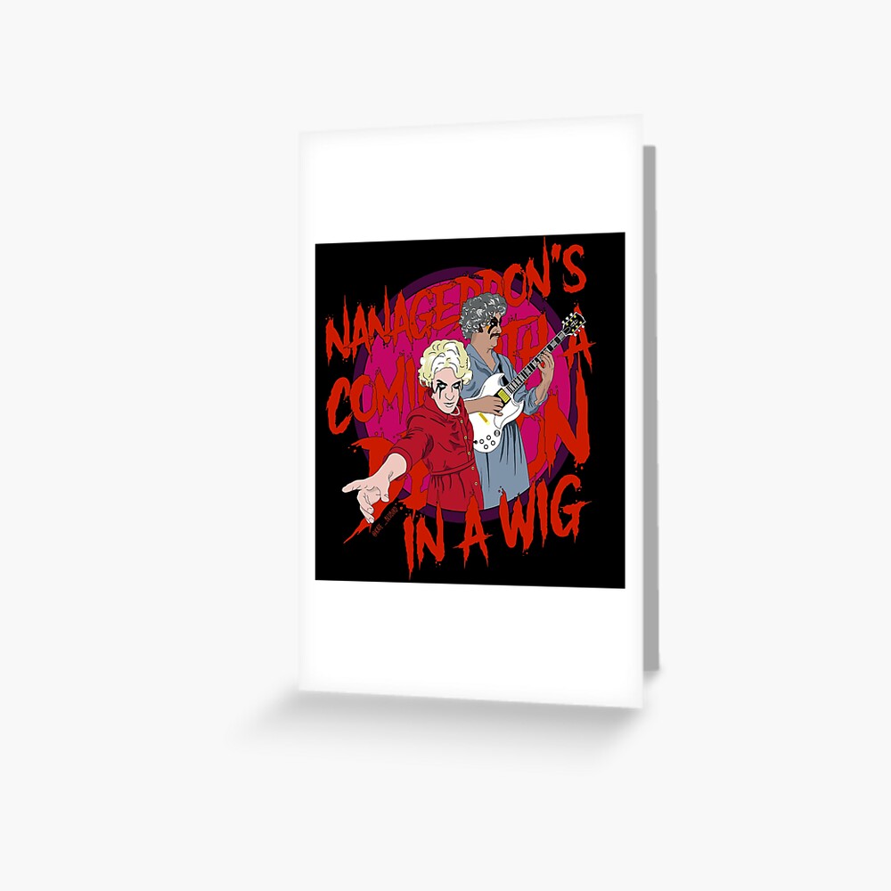 "The Mighty Boosh Nanageddon black background" Greeting Card for Sale ...