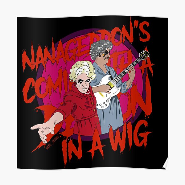 Póster «The Mighty Boosh Nanageddon fondo negro» de KateBlubird | Redbubble