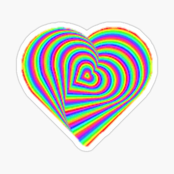 "trippy heart" Sticker by sunvival | Redbubble