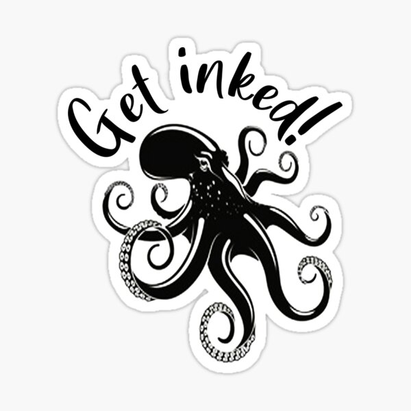 "Get inked Tattoo style octopus design " Sticker for Sale by ...
