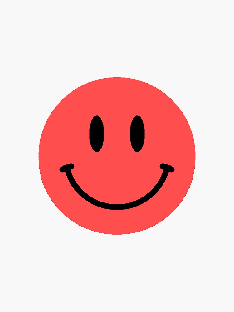 "red smiley face" Sticker by bridgetconnelly | Redbubble