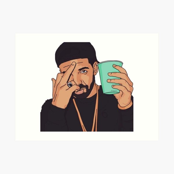 Drake Middle Finger Art Prints | Redbubble