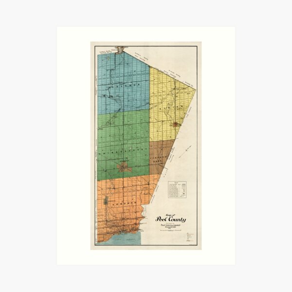 "Vintage Map of Peel County 1953" Art Print for Sale by gin-nek-shop ...