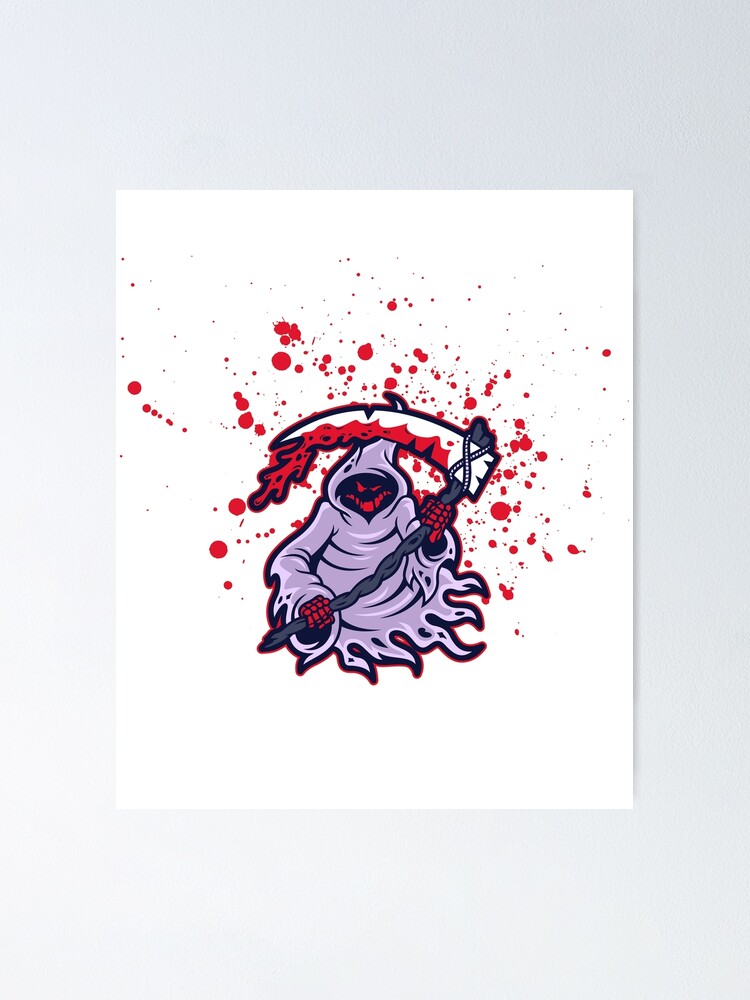 "Grim Reaper with scythe and blood splatter" Poster by brynscully ...