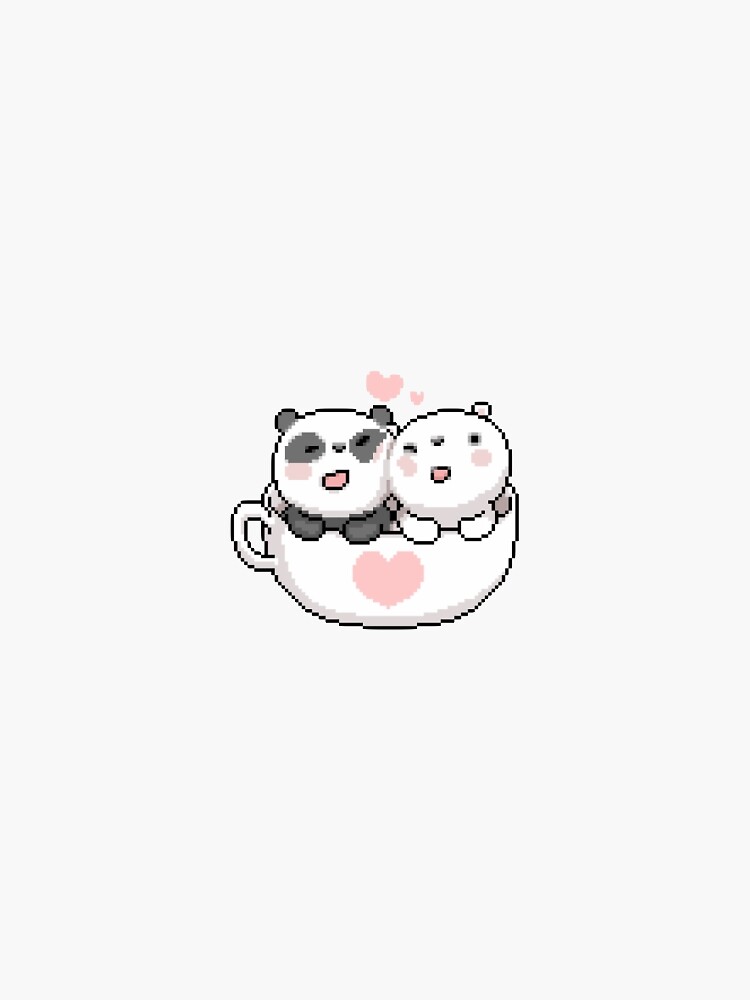 "Panda Love" Sticker by zdelawary | Redbubble