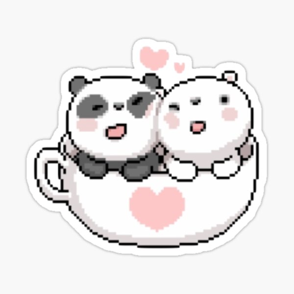 "Panda Love" Sticker by zdelawary | Redbubble