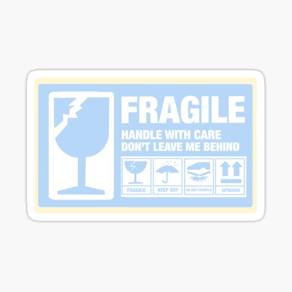 "Kawaii Pastel Blue FRAGILE Sign" Sticker by meeowtine | Redbubble