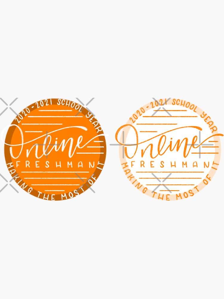 "White and Orange Freshman" Sticker for Sale by Lillyanne | Redbubble
