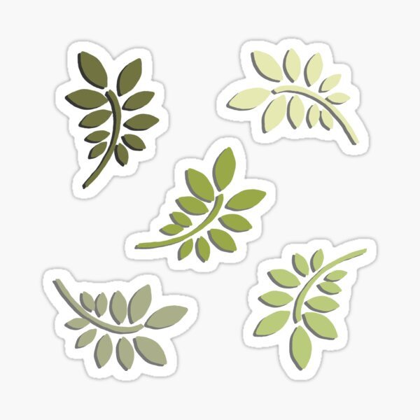 "lime green leaves sticker pack " Sticker by designsbysoph- | Redbubble
