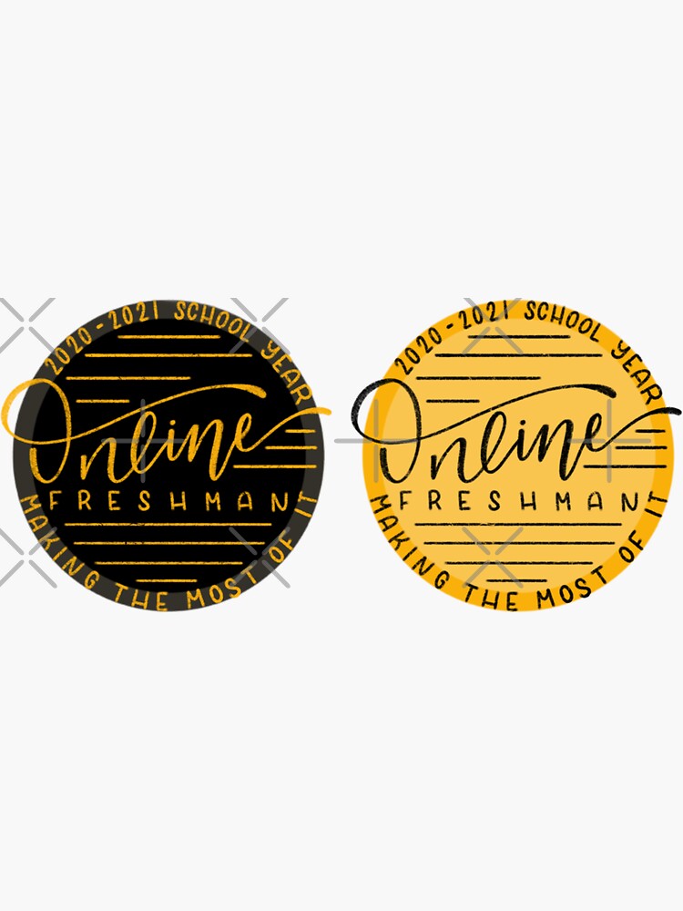 "Black and Gold Freshman" Sticker for Sale by Lillyanne | Redbubble