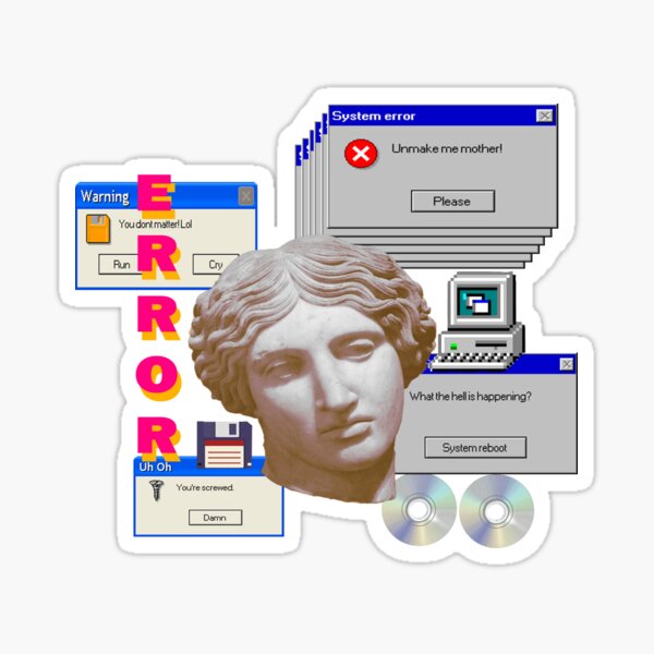 "system error!" Sticker for Sale by laserskull | Redbubble