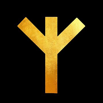 "Gold (Algiz) Life Rune" Sticker for Sale by DotorEaon | Redbubble