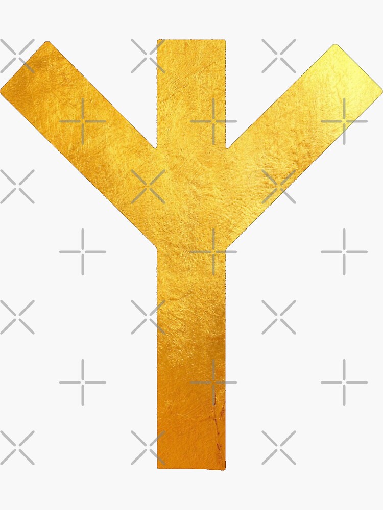 "Gold (Algiz) Life Rune" Sticker for Sale by DotorEaon | Redbubble