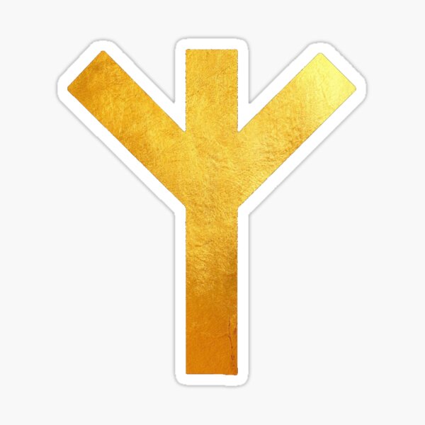 "Gold (Algiz) Life Rune" Sticker for Sale by DotorEaon | Redbubble