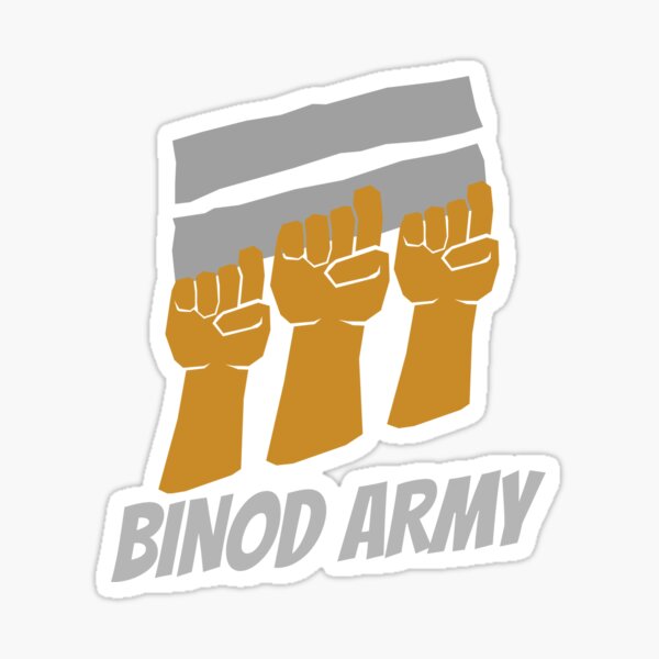 "Binod Army!!" Sticker for Sale by urban-symmetry | Redbubble