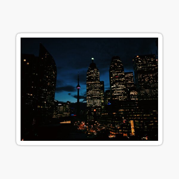 "Toronto Skyline Night Time" Sticker for Sale by JamesGAllen | Redbubble