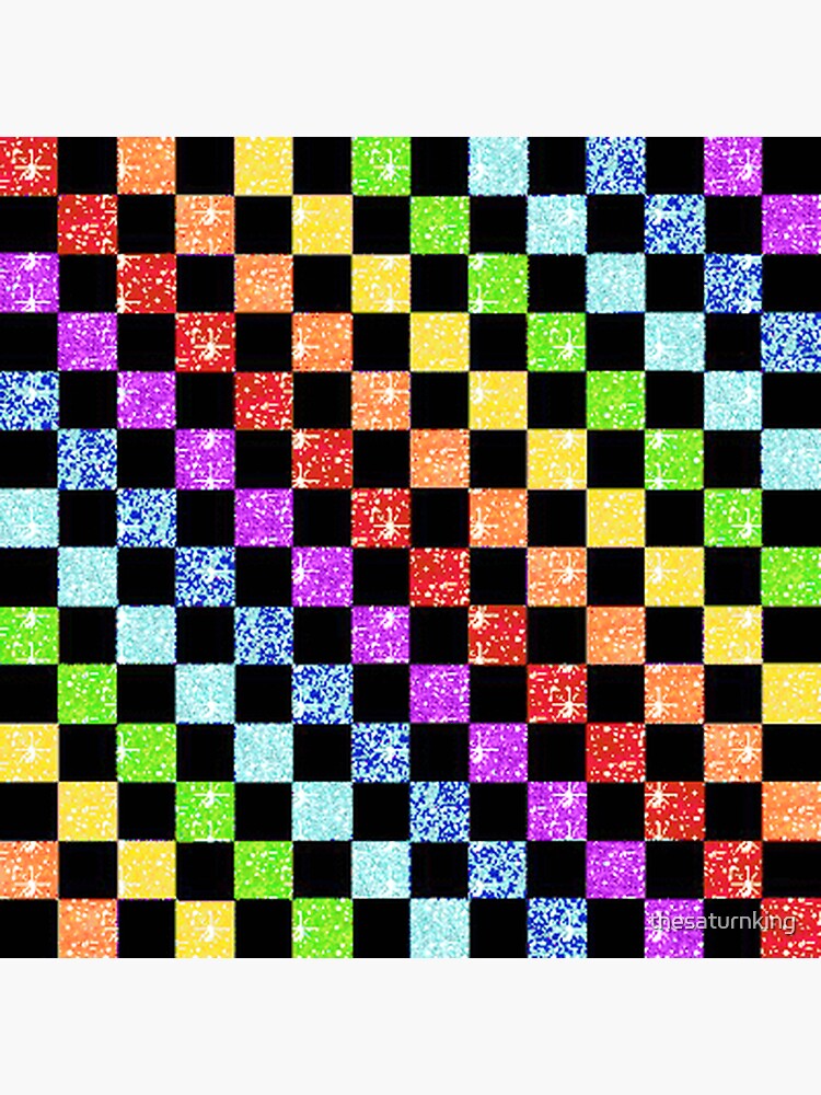 "Rainbow Checkered Print" Sticker for Sale by thesaturnking | Redbubble