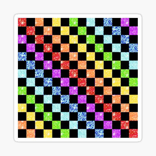"Rainbow Checkered Print" Sticker for Sale by thesaturnking | Redbubble