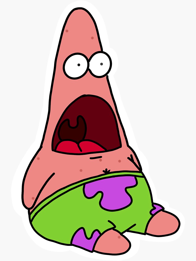 "Shocked Patrick" Sticker for Sale by lillymeier03 | Redbubble