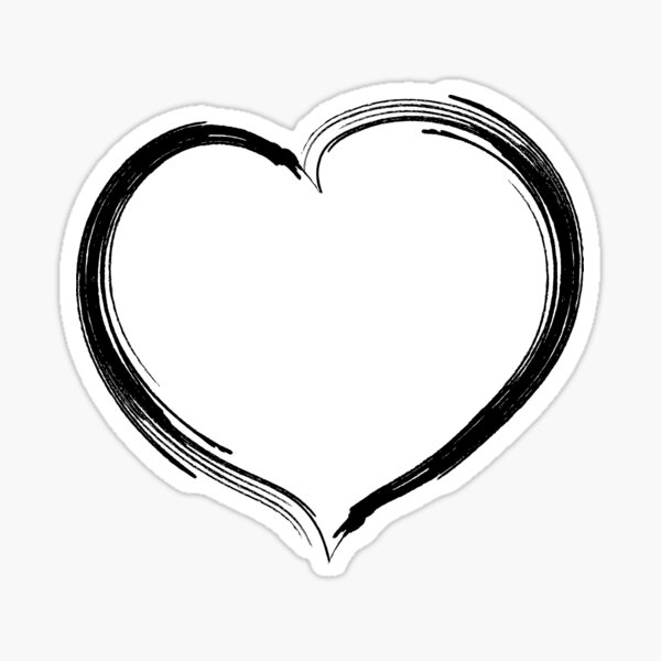 "Heart Black" Sticker by kamorim | Redbubble