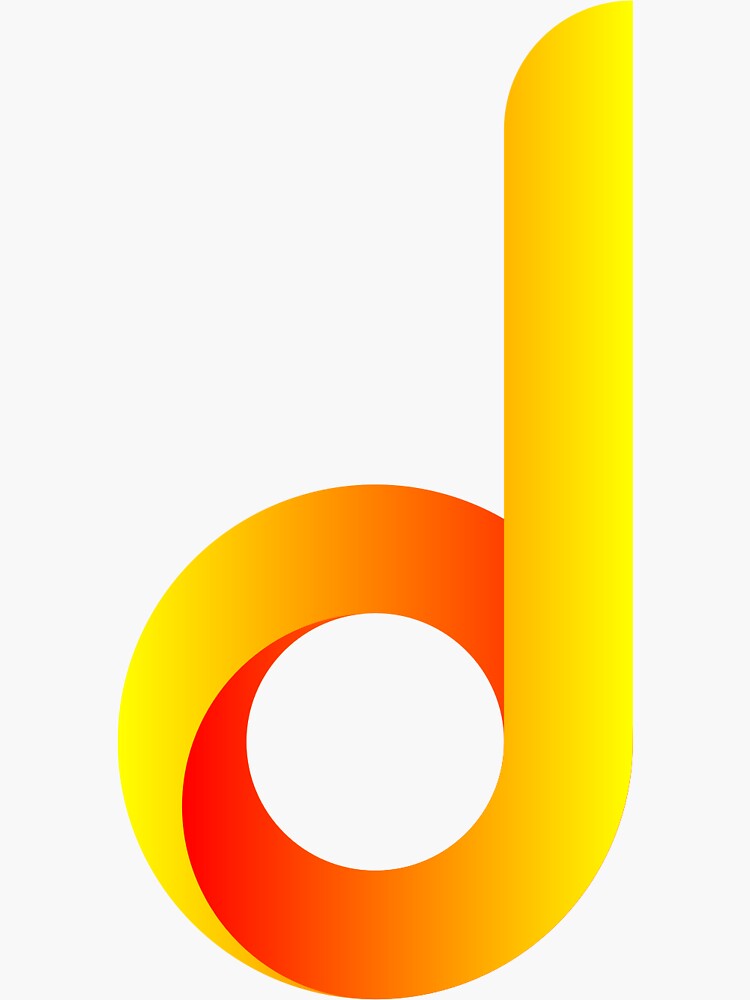 "d letter origami pattern orange color" Sticker by enzonestudio | Redbubble