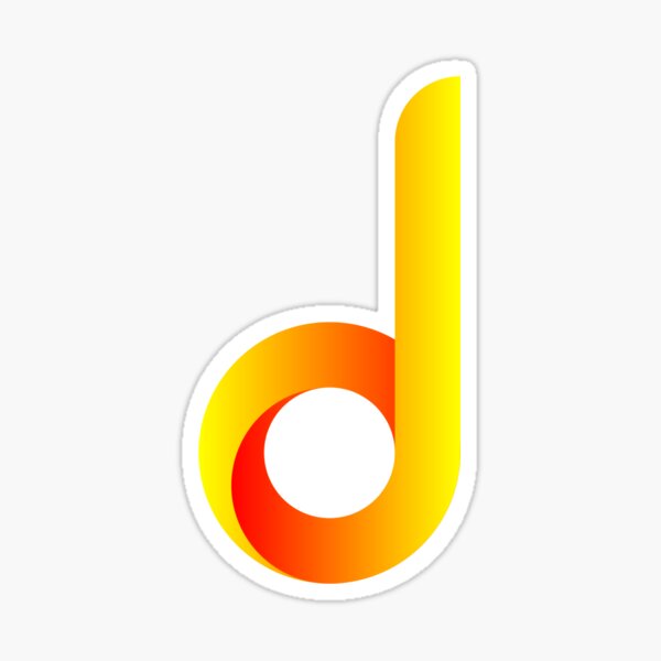 "d letter origami pattern orange color" Sticker by enzonestudio | Redbubble