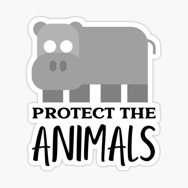 "Protect the Animals - Cute Hippo" Sticker by javes93 | Redbubble