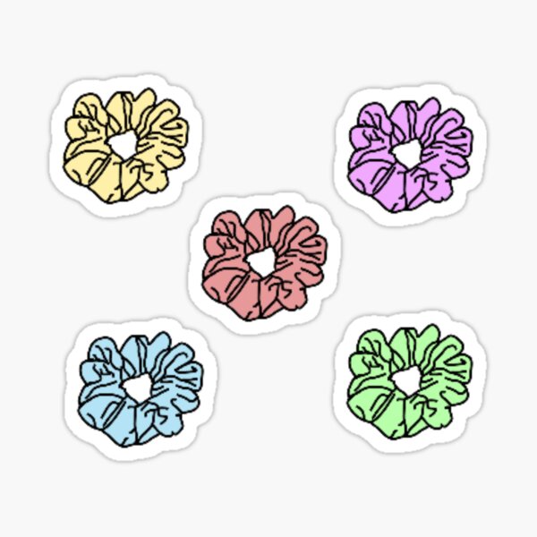 "Pastel scrunchie sticker pack" Sticker for Sale by lottieesdoodles ...