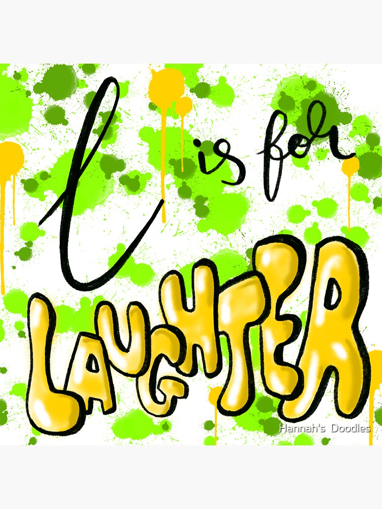 "L is for laughter: alphabet doodle design " Sticker for Sale by ...