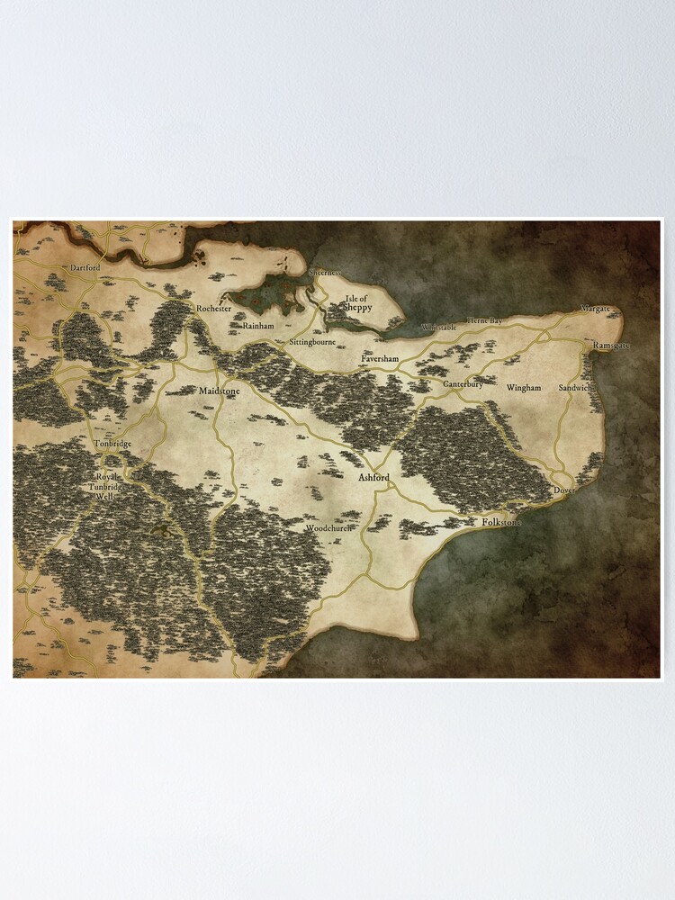 "Map of Kent" Poster by KamiMaps | Redbubble