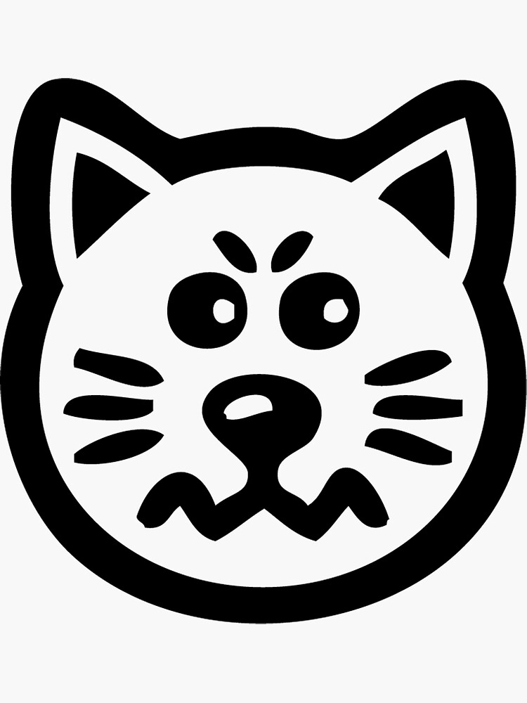"Mad Cat Face" Sticker for Sale by cartattz | Redbubble