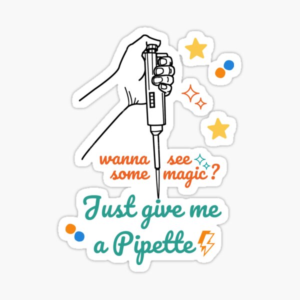 "Magical micro Pipette" Sticker for Sale by labstud | Redbubble