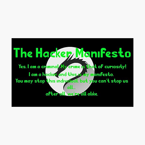 "The Hacker Manifesto (Kali linux logo)" Photographic Print by artifx ...