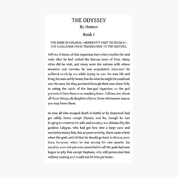 "HOMER: THE ODYSSEY EXCERPT" Photographic Print for Sale by Madjack66 ...