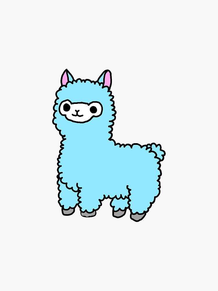 "Fluffy blue Lama" Sticker for Sale by serenstickers | Redbubble