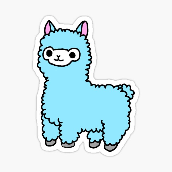 "Fluffy blue Lama" Sticker for Sale by serenstickers | Redbubble