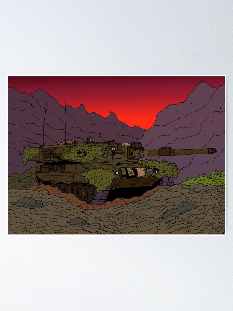 "leopard 2 tank. european military tank. " Poster by jjartanddrawing ...