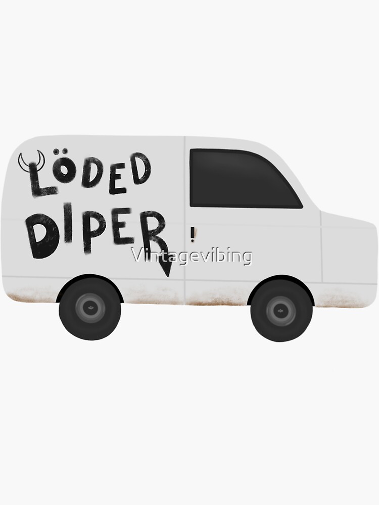 "LODED DIPER VAN STICKER" Sticker for Sale by Vintagevibing | Redbubble