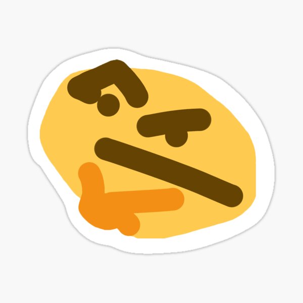 "Thonk emoji" Sticker for Sale by svrtel | Redbubble