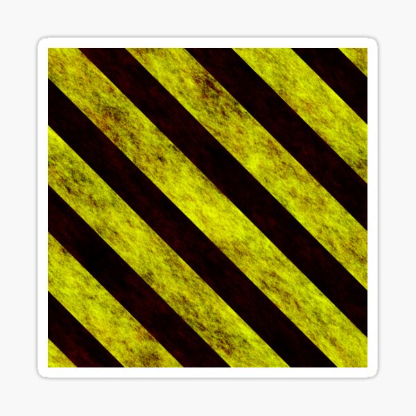 "Yellow and Black Grunge Hazard Stripes " Sticker for Sale by Sybille ...