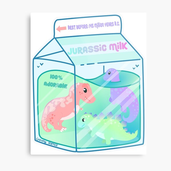 "Dinosaurs in Jurassic milk carton" Metal Print by Science-nerd | Redbubble