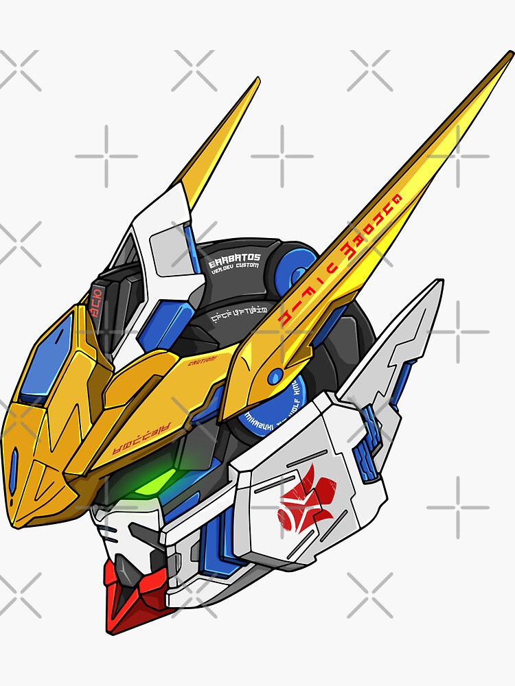 "Gundam Barbatos ASW-G-08 Head (Original colors)" Sticker for Sale by ...