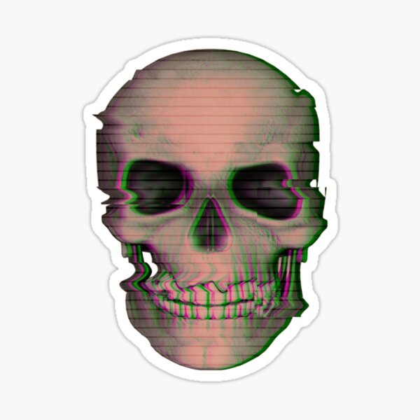 "Glitch Skull Aesthetic" Sticker for Sale by docBrown00 | Redbubble
