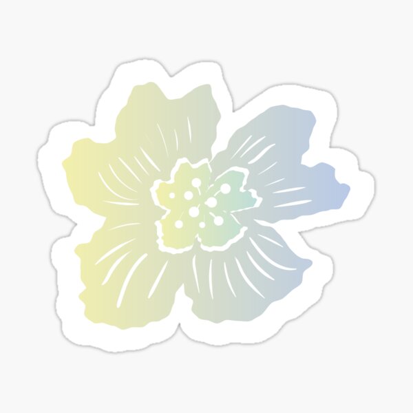 "flowers in pastel rainbow gradient" Sticker for Sale by rysunki ...