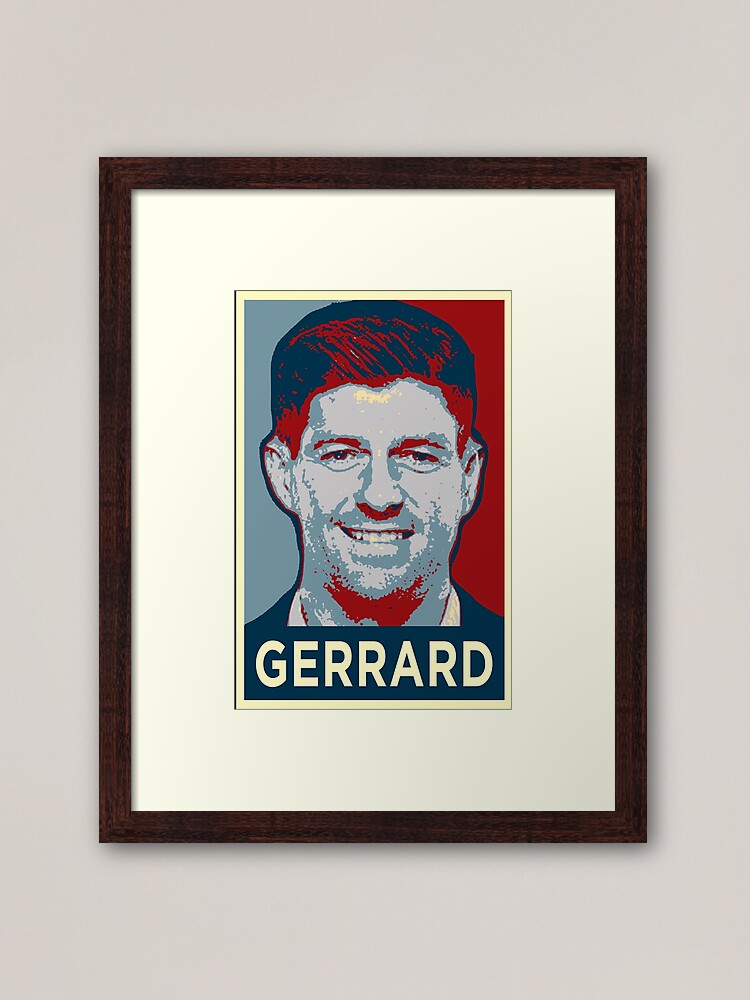 "Steven Gerrard Portrait Artwork" Framed Art Print by oliverkunovski ...