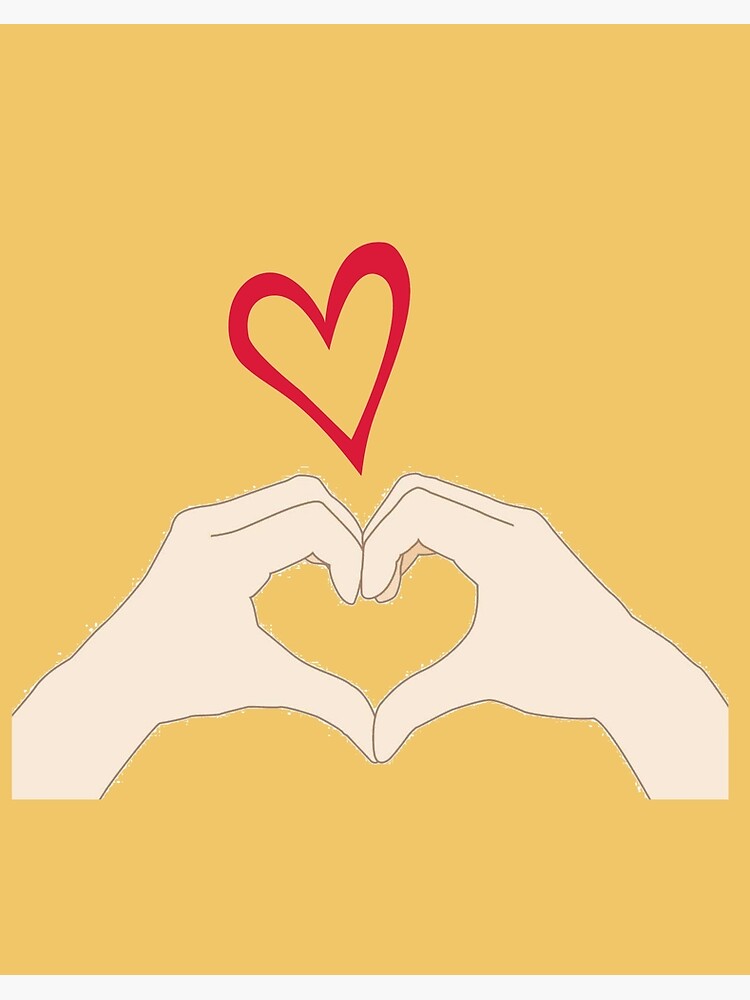 "Korean heart kpop hand heart " Art Board Print for Sale by arorar ...