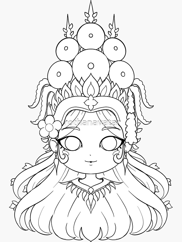 "Chibi Apsara Line" Sticker for Sale by rothanavatar | Redbubble
