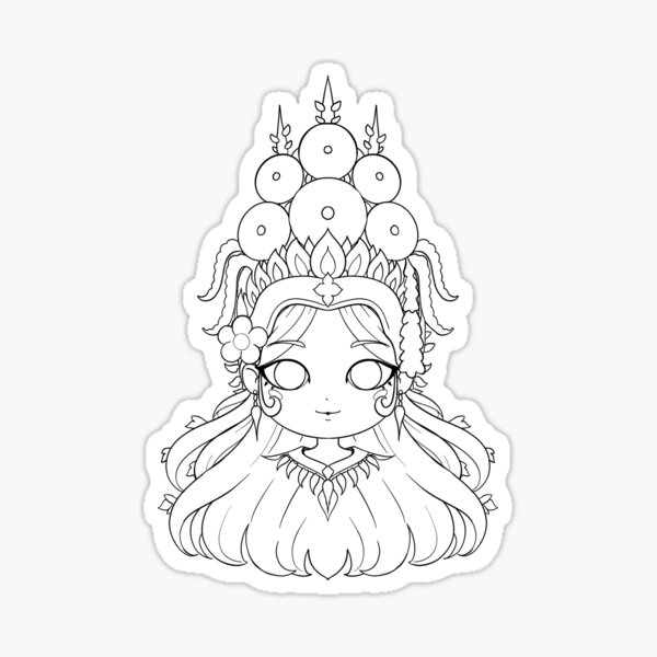 "Chibi Apsara Line" Sticker for Sale by rothanavatar | Redbubble
