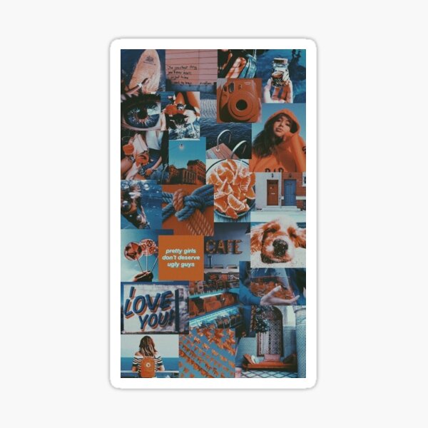 "aesthetic red and blue collage" Sticker for Sale by whynotaesthetic ...